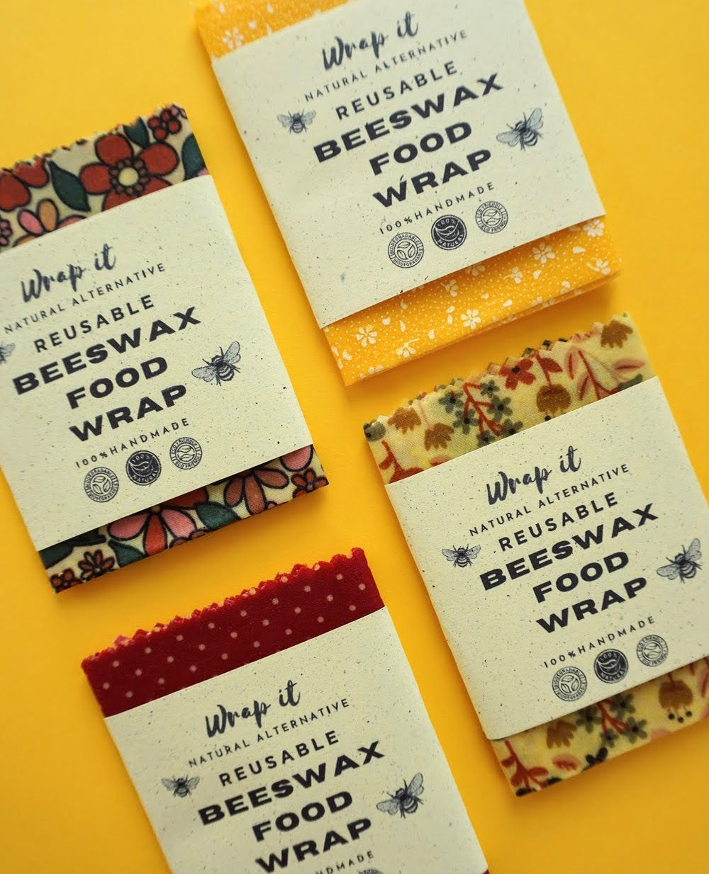 Small Beeswax Wrap Set of 4 | Eco-Friendly 20x20 cm Food Storage Wraps ...